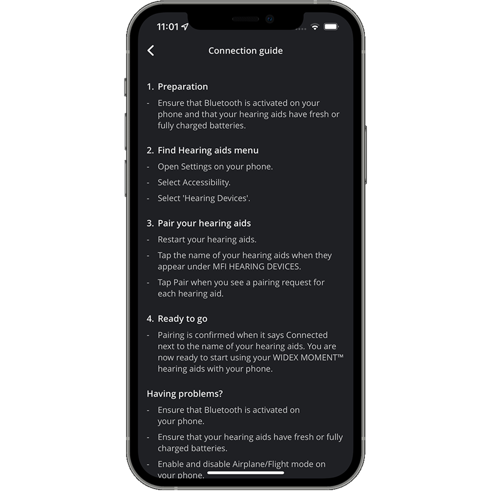 Widex Moment™ hearing aid app - User guide | Widex Pro | Widex Pro